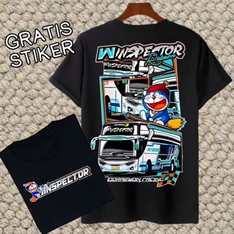 Jual Kaos anak bismania winspector doraemon / baju atasan anak unisex fashion anak gambar bus ...