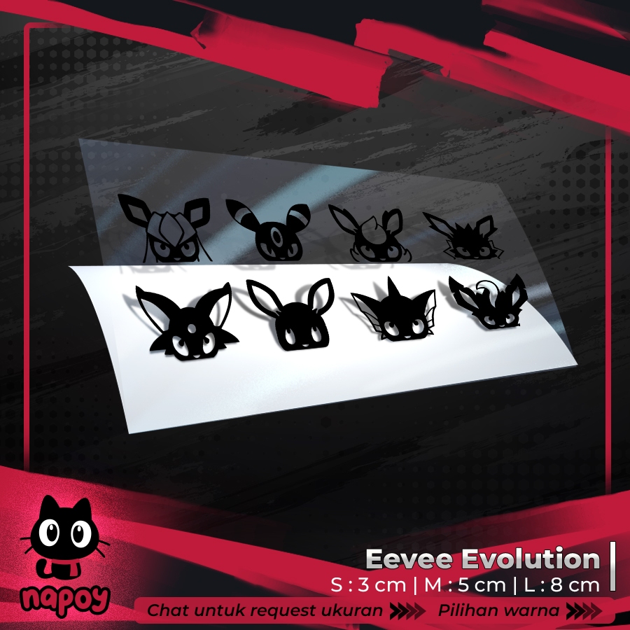 Jual Cutting Sticker Pokemon Eevee Evolution | Stiker Pokemon Eevee ...