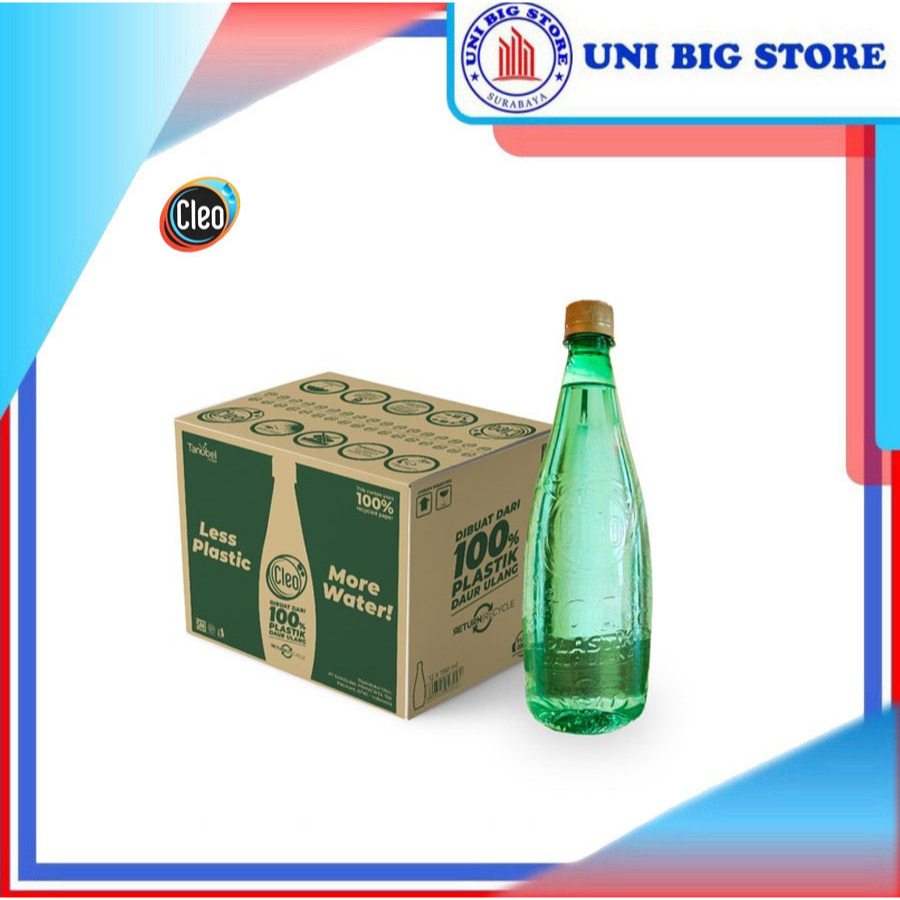 Jual Cleo Air Murni Eco Green 750ml 12 pcs DUS Air Minum Botol Hijau ...