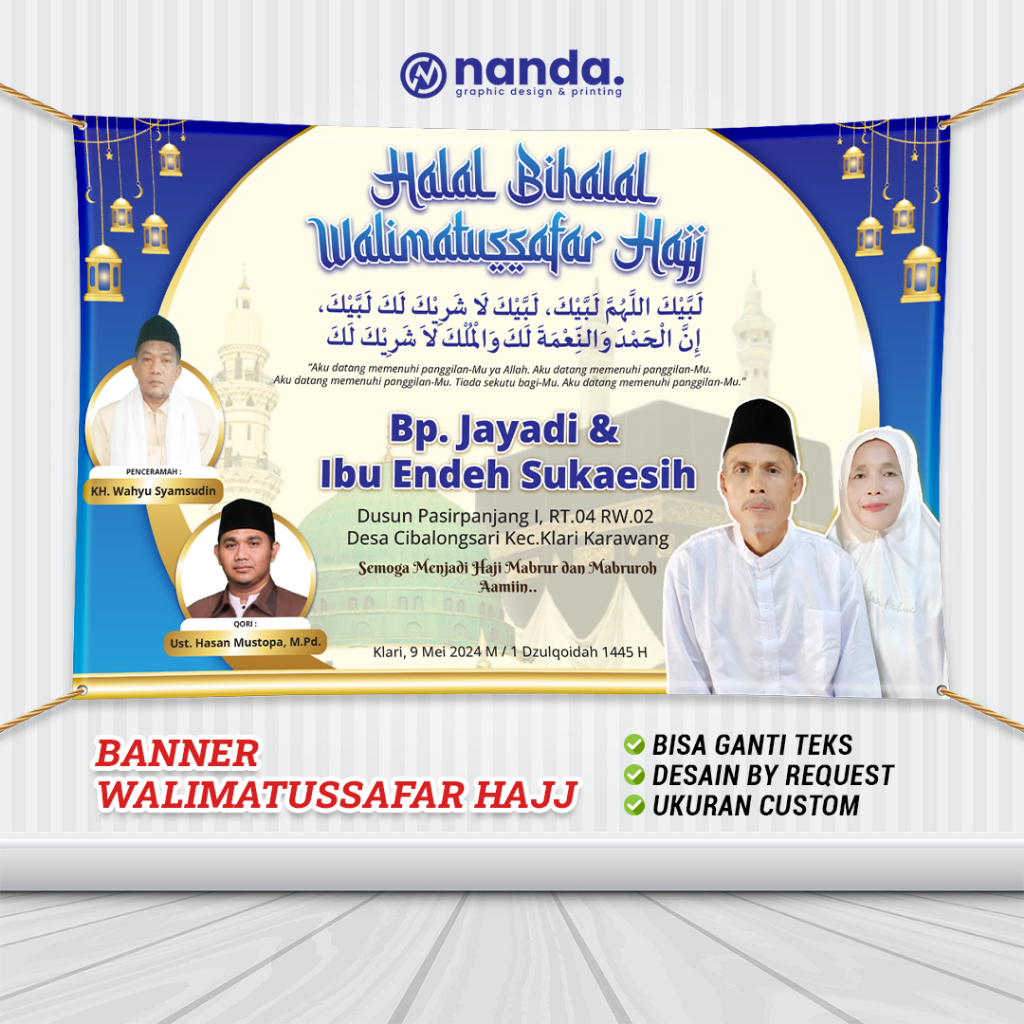 Jual SPANDUK WALIMATUSSAFAR HAJI UMROH - BANNER WALIMATUSSAFAR HAJI ...