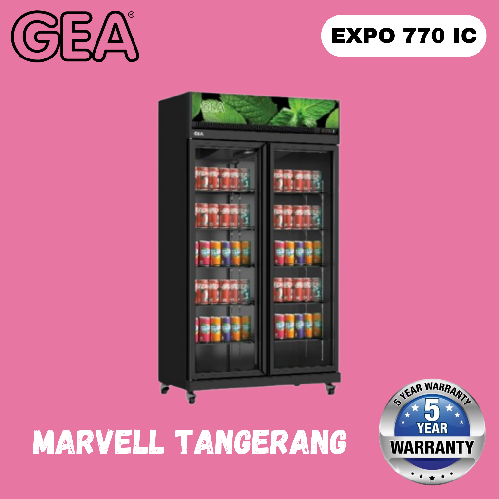 Jual Showcase Cooler Gea Expo 770 Ic Kulkas Minuman 2 Pintu Garansi ...