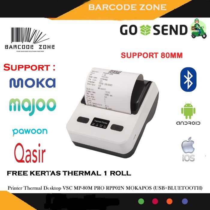 Jual PRINTER THERMAL 80MM PT380 PORTABLE BLUETOOTH PRINT ALAMAT PDF SHOPEE RESI | Shopee Indonesia