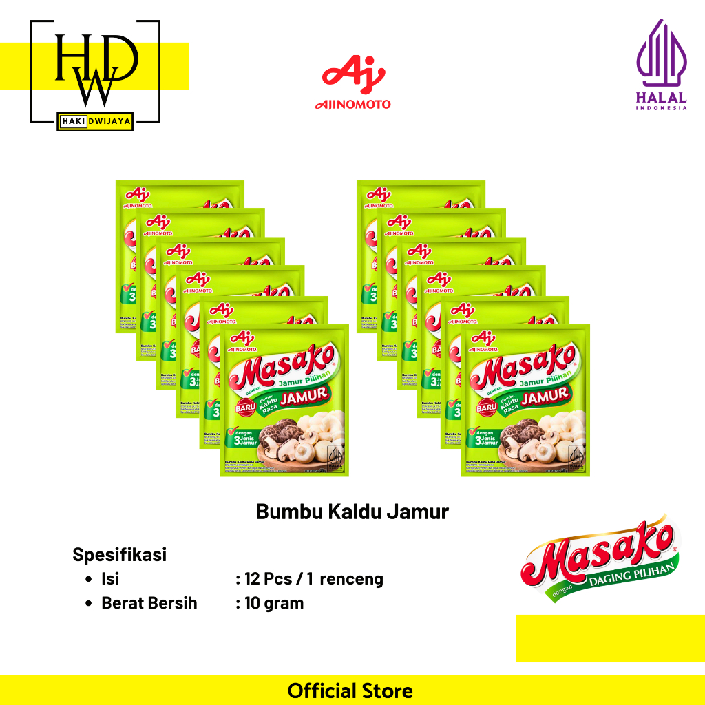 Jual [12 Pcs] Masako Bumbu Kaldu Rasa Jamur Kemasan Sachet 10gr ...
