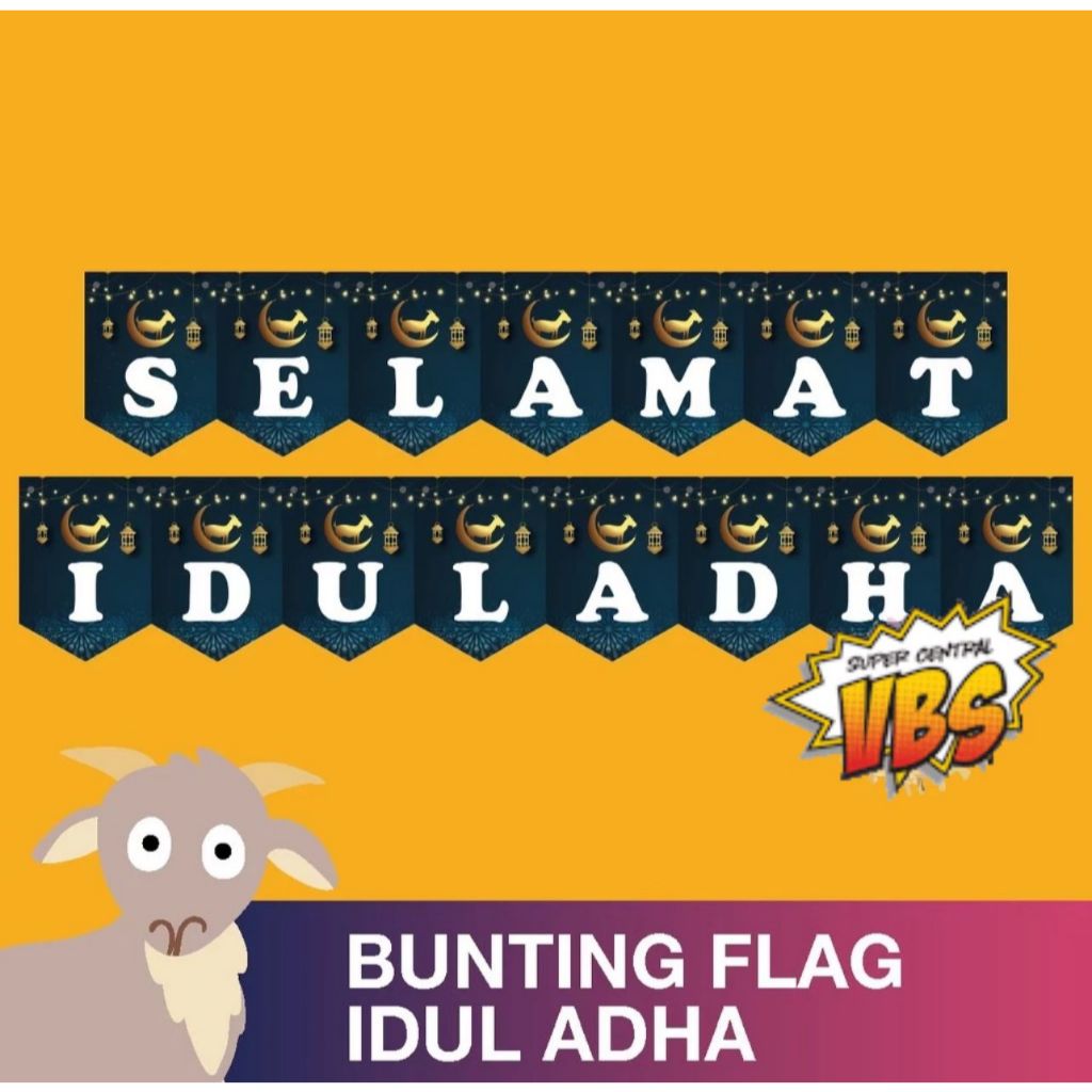 Jual FLAG BUNTING DEKORASI SELAMAT IDUL ADHA TARIK PERNAK PERNIK KANTOR ...