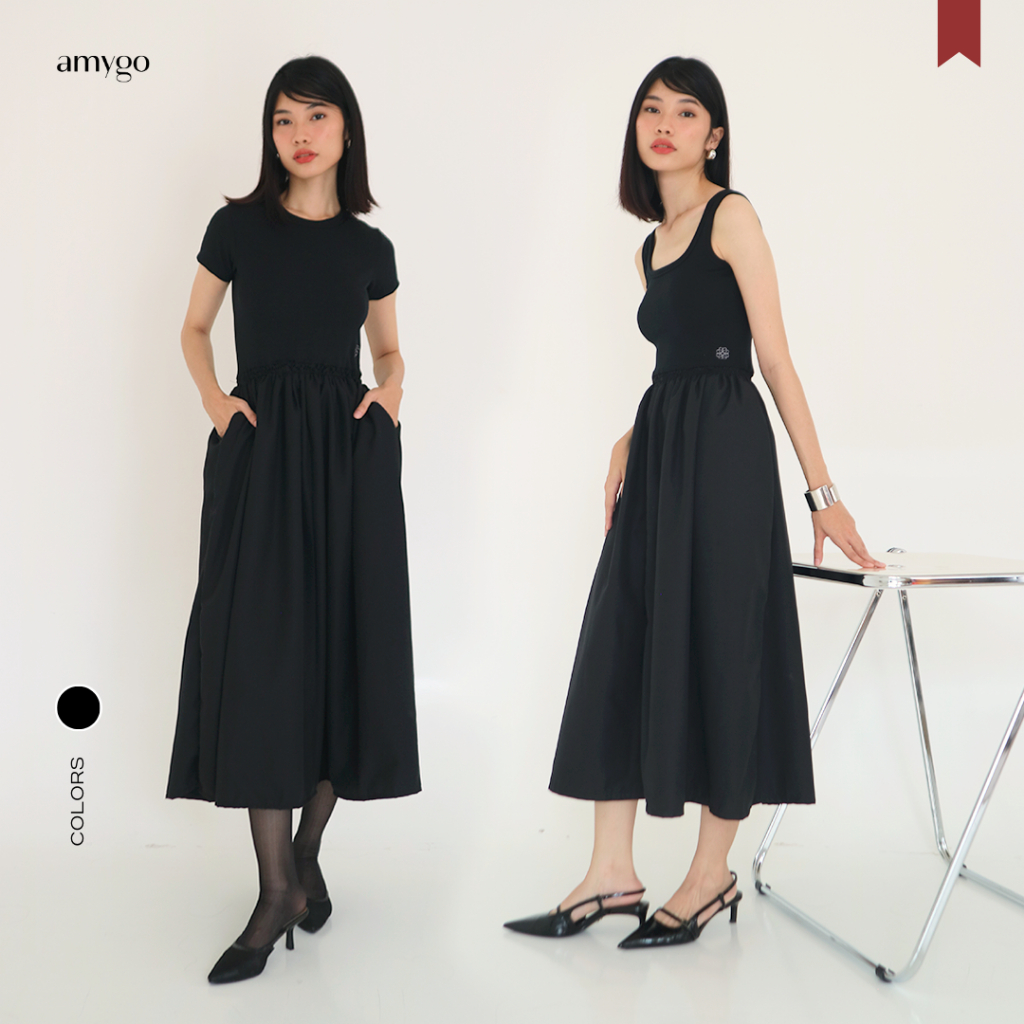 Jual Amygo Store - Jazzy Rib Cotton Dress | Shopee Indonesia