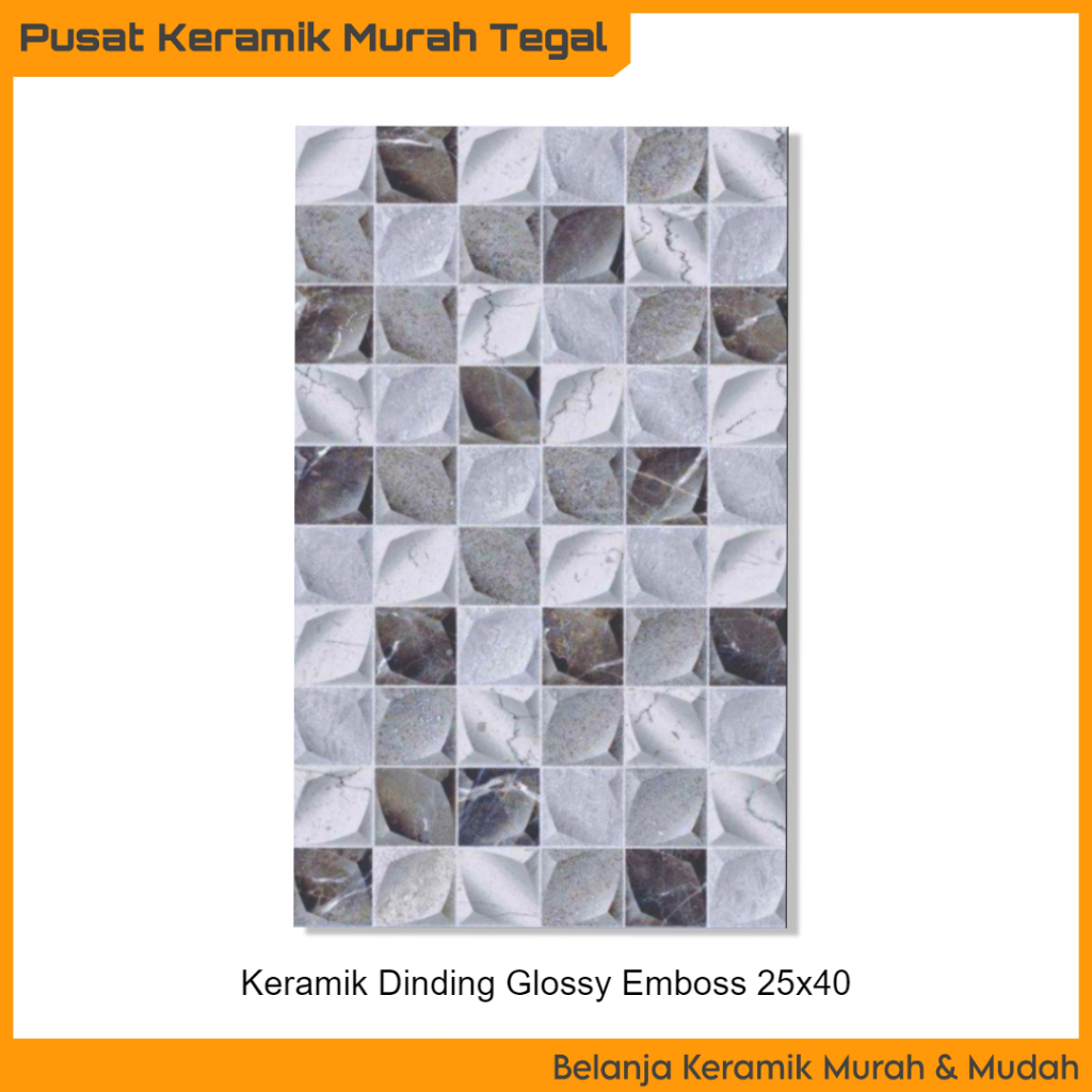 Jual Keramik Dinding Mengkilap 25x40 Cubitus Deco Grey Motif Kotak ...