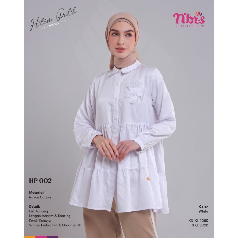 Jual Nibras HP 002 Atasan Wanita Putih Polos Blouse Putih | Shopee ...