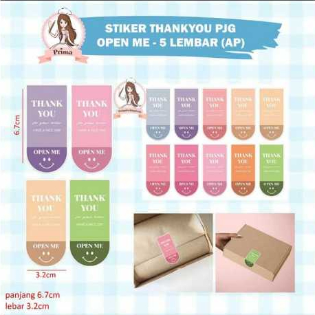 Jual STIKER THANK YOU PANJANG OPEN ME (5 LEMBAR) | Shopee Indonesia
