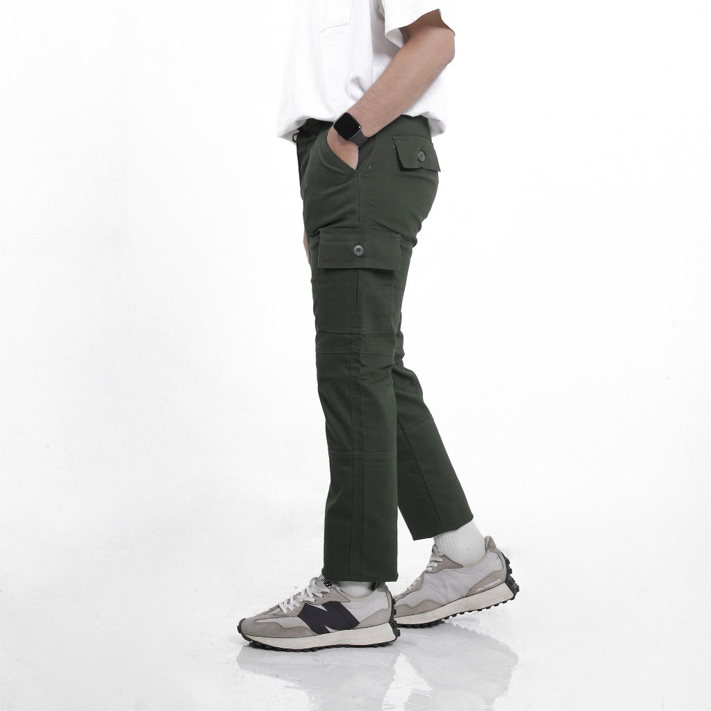 Jual Celana Cargo Panjang Pria Hijau Army Long Pants Basic Casual Keren By Hargeon | Shopee ...