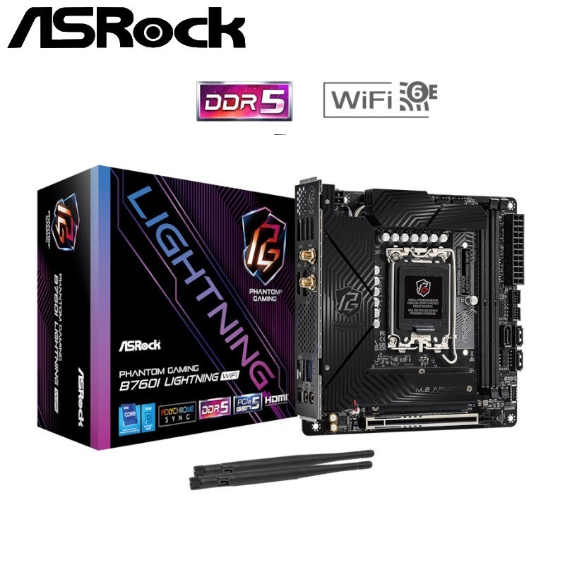 Jual ASROCK B760I Lightning WiFi DDR5 - Mini-ITX Intel Motherboard LGA ...