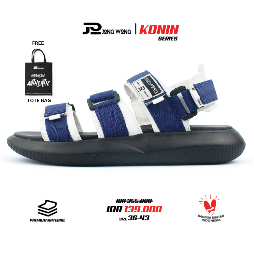 Jual Jong Wong Official - Original Konin Navy White | Sandal Gunung ...