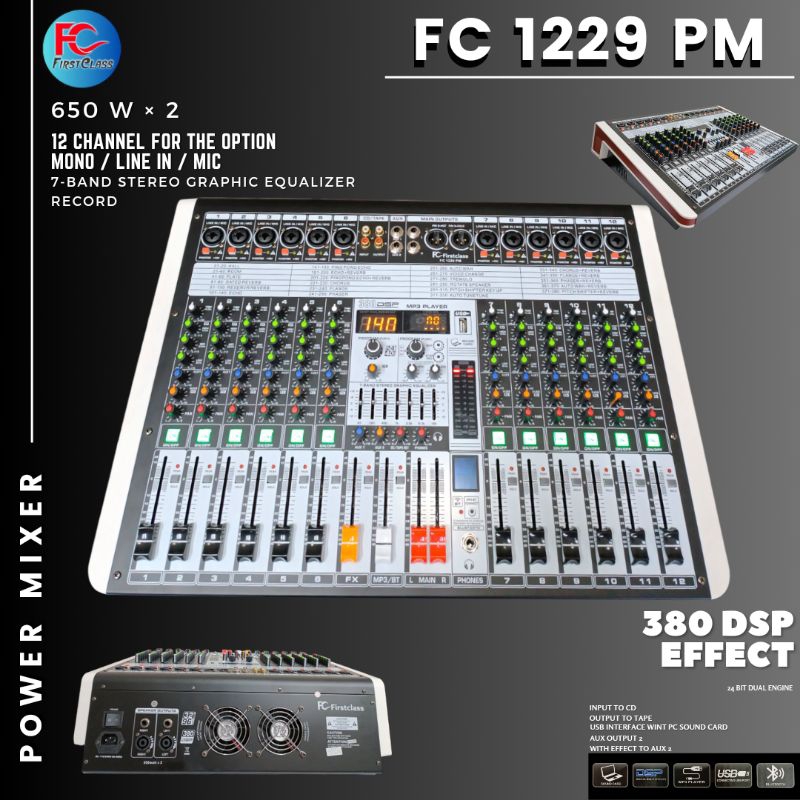 Jual Power Mixer 12 Channel Firstclass FC 1229 PM | Power Mixer FC ...