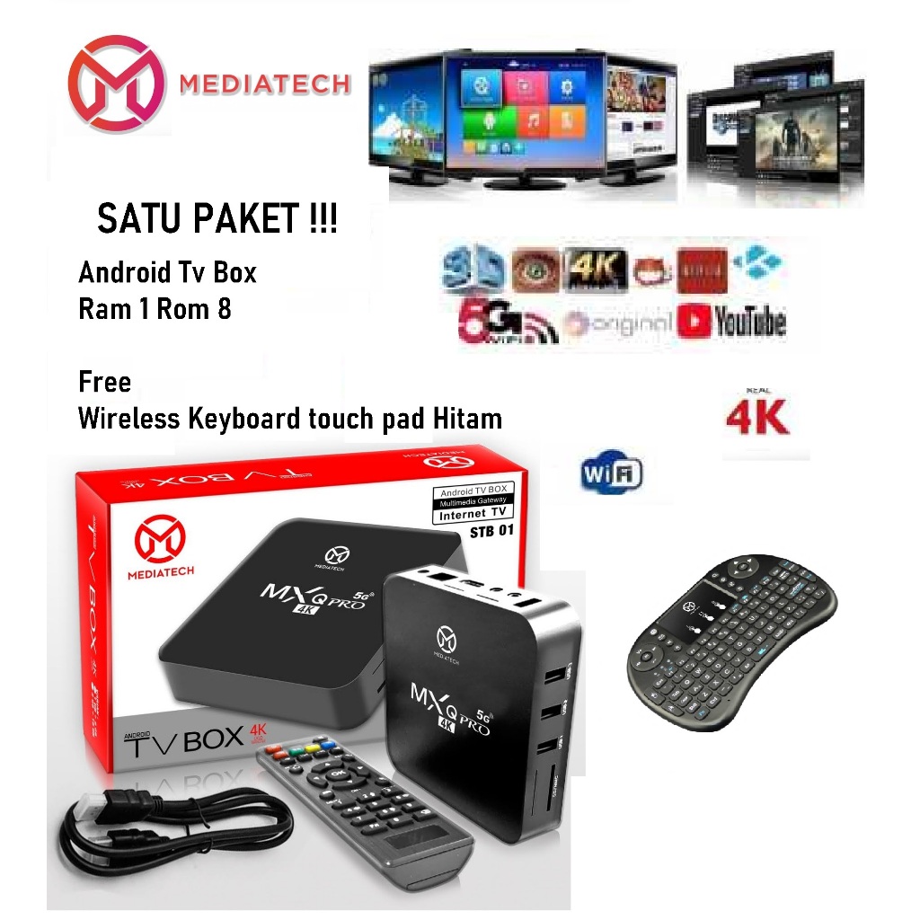 Jual Mediatech Android TV BOX MXQ Pro 4K 5G Smart TV Box Media Player ...