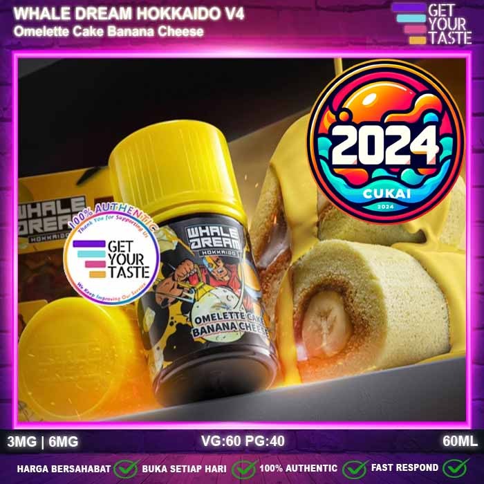 Jual Liquid Whale Dream Hokkaido V4 Omelette Cake Banana Cheese 60ML by ...