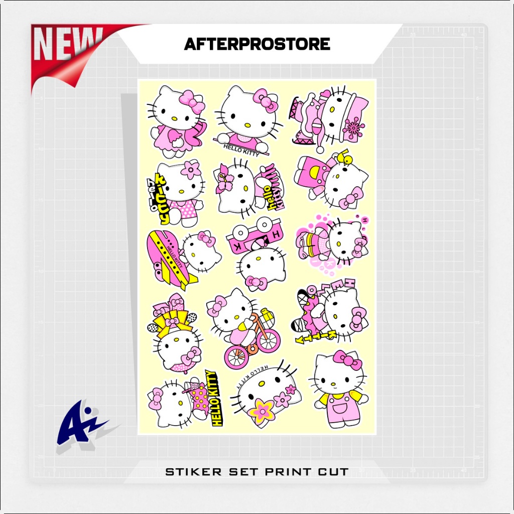 Jual STICKER PACK VINYL / MOTIF HELLO KITTY / STIKER SET / HP LAPTOP ...