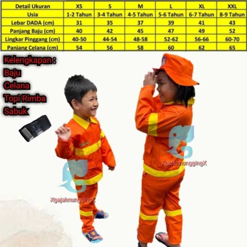 Jual Baju Seragam DAMKAR Anak | Setelan Pemadam Anak | Kostum PEMADAM ...