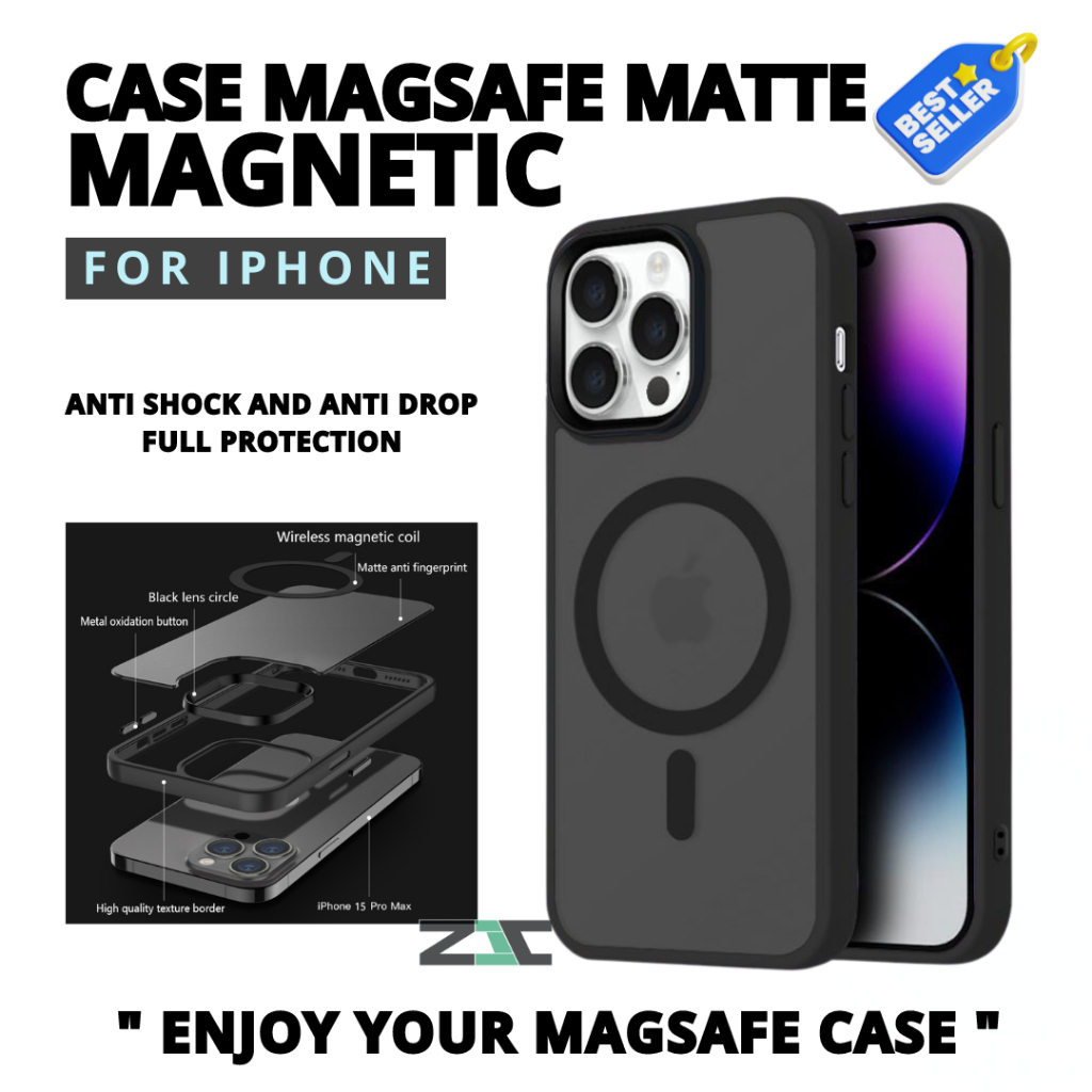 Jual Casing Case Iphone Magsafe Matte Black Edition Magnet 8 X XR XS 11 ...