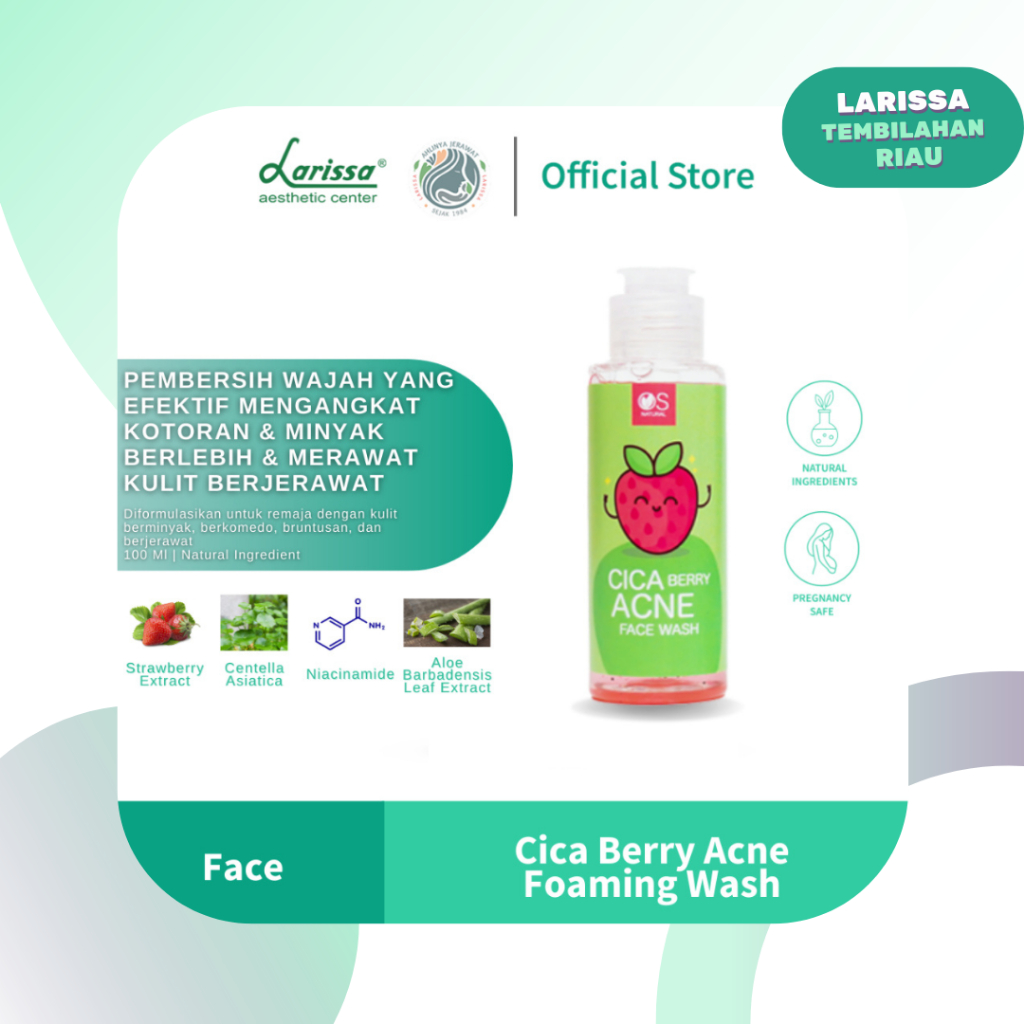 Jual LARISSA CICA BERRY ACNE FACE WASH - Sabun Cuci Muka Untuk Kulit Remaja Berminyak-Berjerawat ...