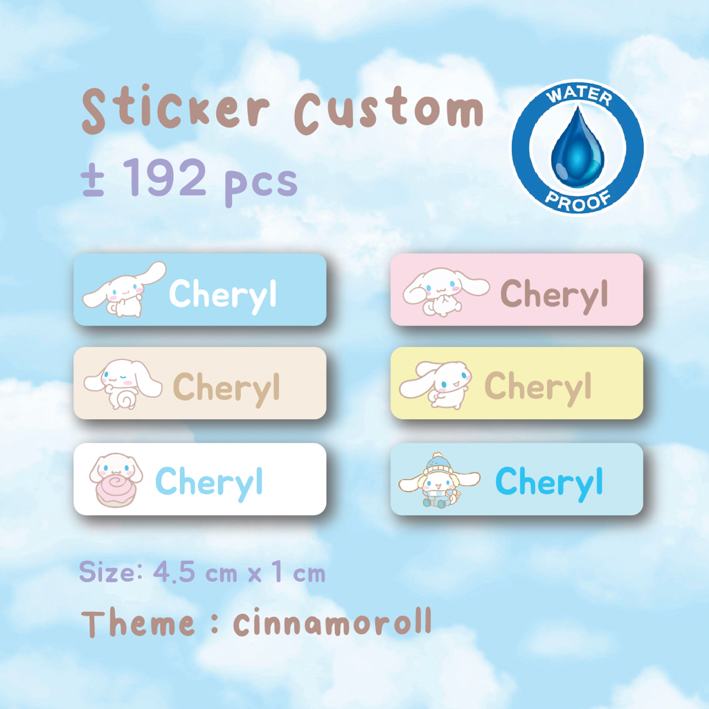 Jual Sticker Nama Custom Karakter Lucu 192 pcs/ Stiker Premium ...