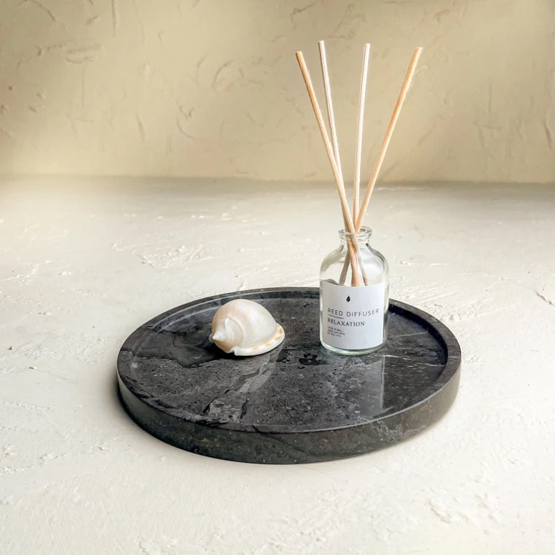 Jual Marble Round Tray Grey | Nampan Marmer Bulat | Tatakan Marmer ...