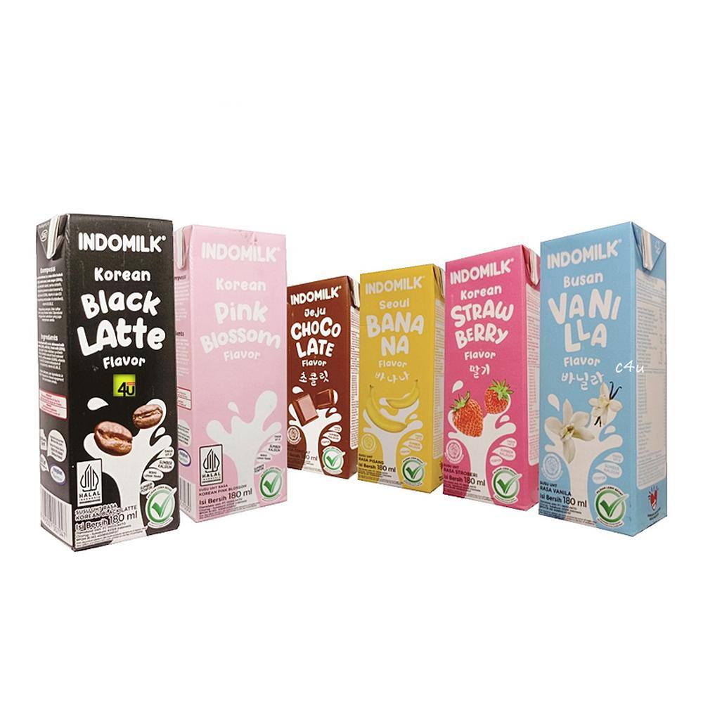 Jual INDOMILK UHT 180 ML ALL VARIAN RASA COKLAT - STRAWBERI - VANILA - BANANA - PINK BLOSSOM ...