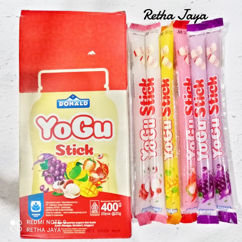 Jual Donald YOGU Stick Jelly Yogurt Rasa Buah Box Isi 20 pcs | Shopee Indonesia