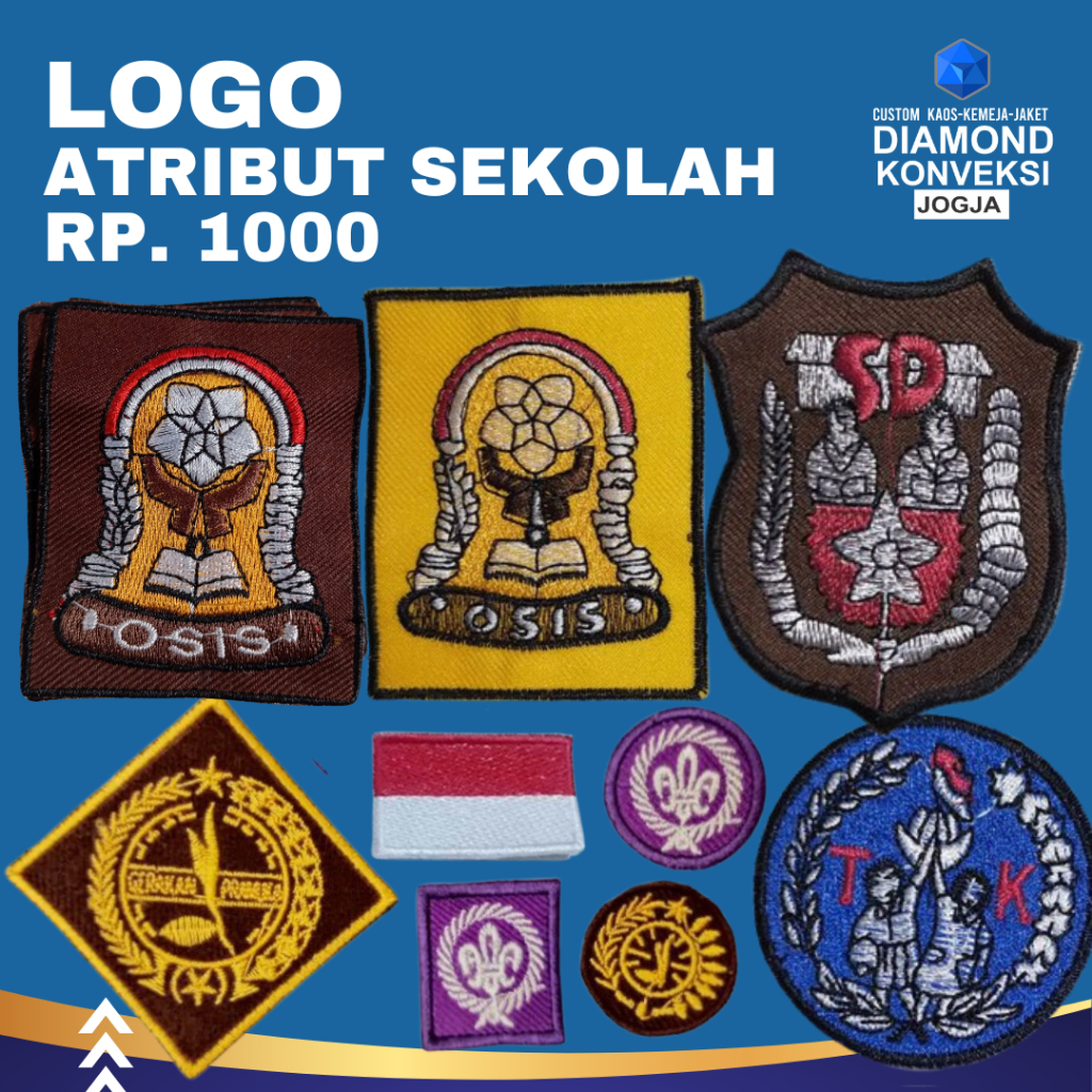 Jual Logo Bet Bordir OSIS SMP SMA /TK PAUD/SD/PRAMUKA/BENDERA (Patch ...