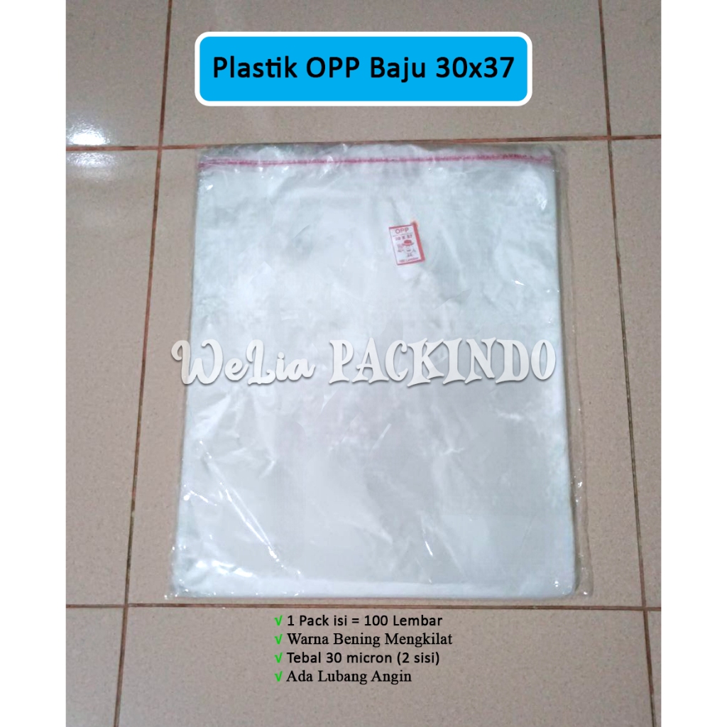 Jual Plastik OPP Baju 30x37 isi 100 Lembar / Plastik OPP Seal Lem ...