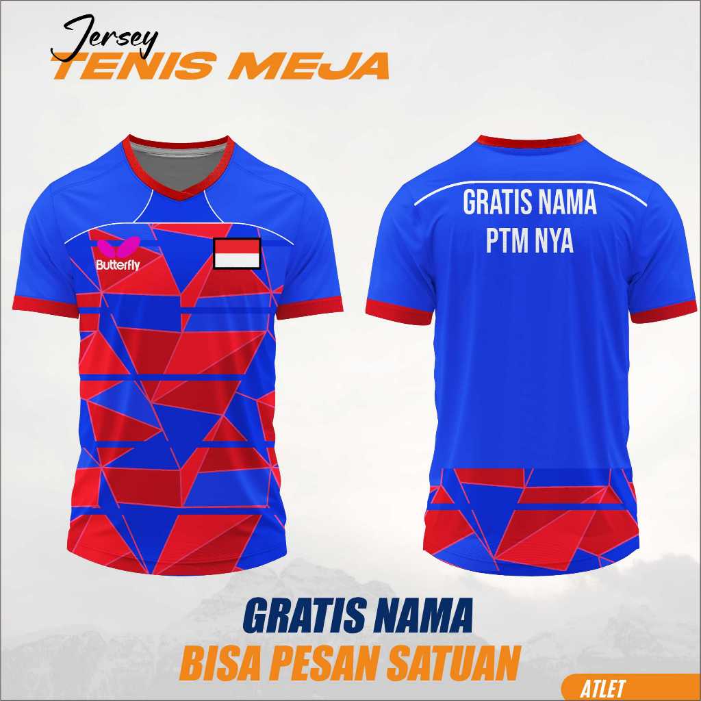 Jual JERSEY TENIS MEJA / PINGPONG GRATIS NAMA, TEAM / PTM, LOGO DAN ...