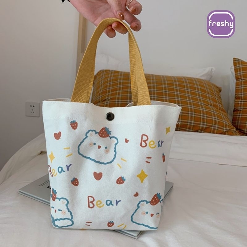 Jual TAS MINI DUCK TOTE BAG MINI LUCU HAPPY BEAR - NOVITA | Shopee ...