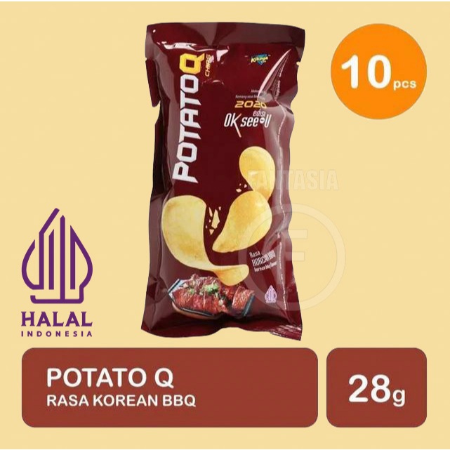 Jual POTATO Q SNACK CEMILAN MAKANAN RINGAN KOREAN BBQ PER PACK ISI 10 ...