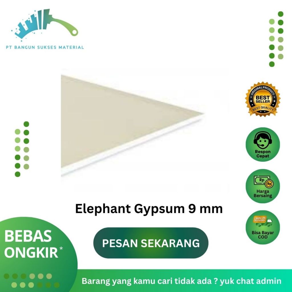 Jual Gypsum Elephant /Gipsum Elephant 9mm / Gypsum Board / Papan Gipsum ...
