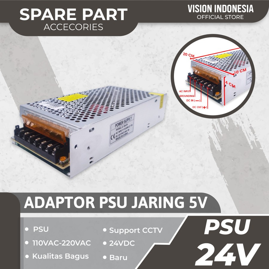 Jual ADAPTOR POWER SUPPLY PSU JARING 24V - 10A/15A/20A/30A AMPERE | Shopee Indonesia