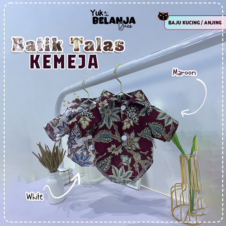 Jual BAJU KUCING SERIES KEMEJA BATIK TALAS / BAJU KUCING ANJING KELINCI ...
