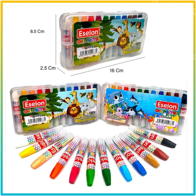 Jual Crayon Set 12 Warna Besar OIL PASTEL Kerayon Anak Set Murah ...