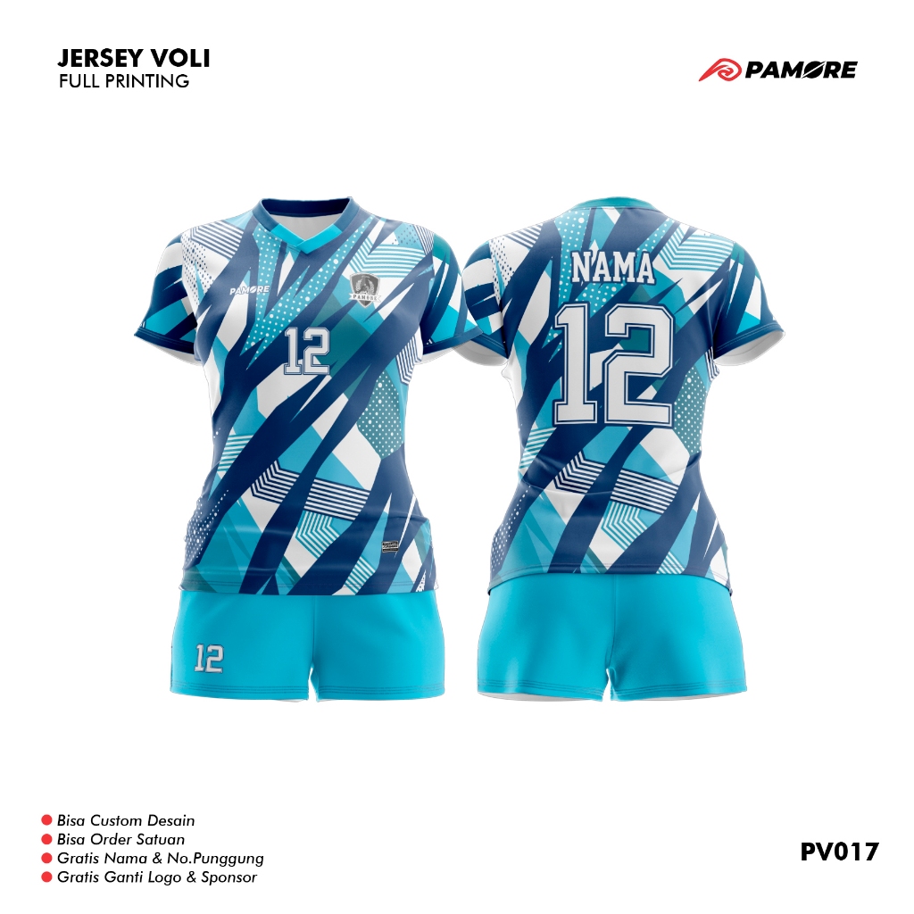 Jual Jersey Volley / Voli Custom Full Printing Bisa Satuan Free Request ...