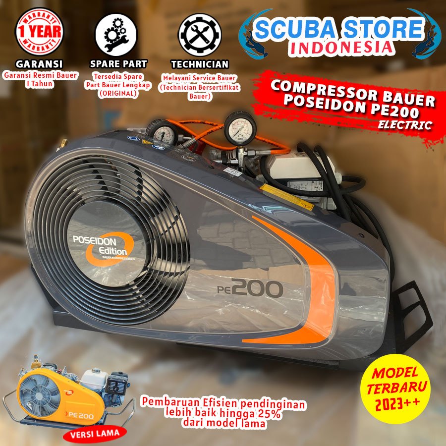 Jual Compressor Bauer Poseidon PE200 PE250 TE Electric Kompressor ...
