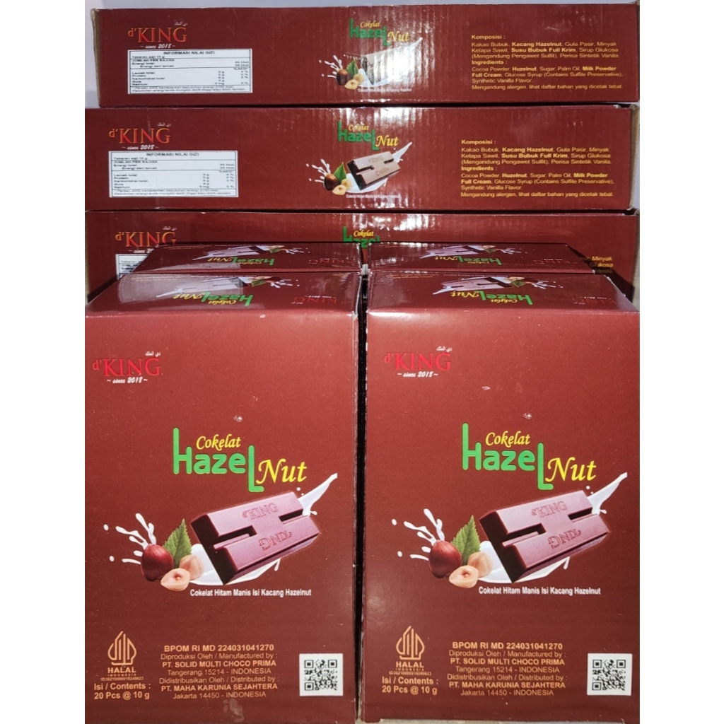 Jual D'KING COKELAT HAZELNUT (1 KOTAK ISI 4 PACKS) BUBBLEWRAP HARGA ...