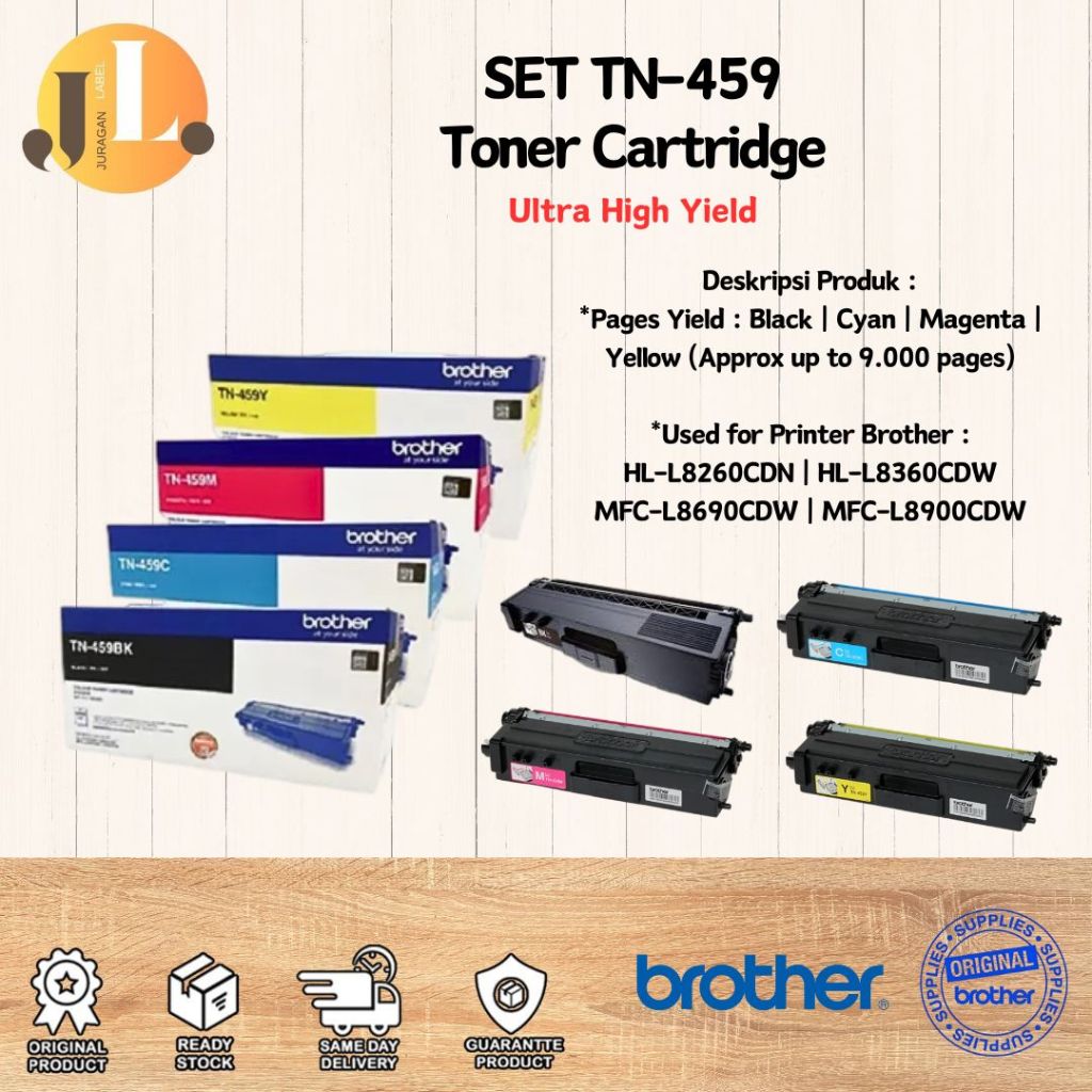 Jual BROTHER Toner TN-459 BK CMY | TN459 Original Per PCS | Shopee ...