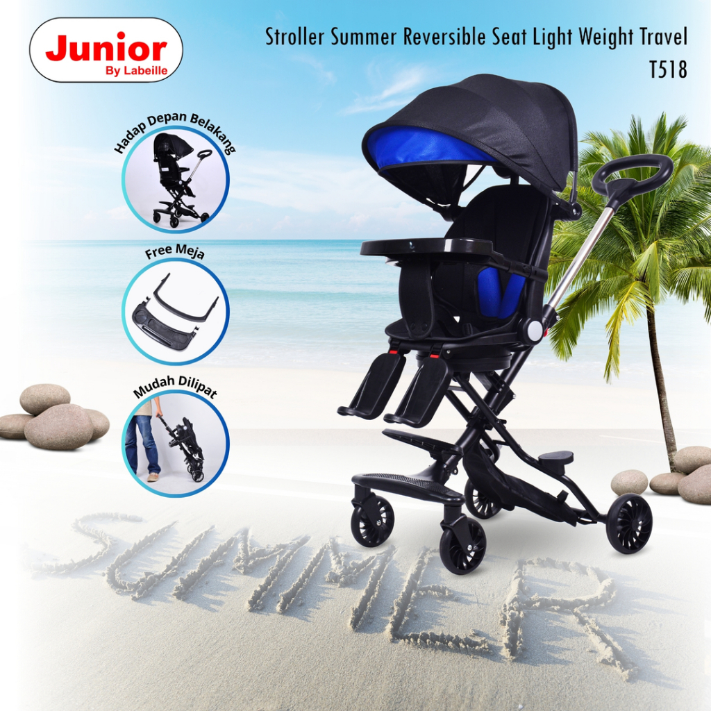 Jual Junior Labeille T518 Baby Stroller Summer Reversible Seat Light ...