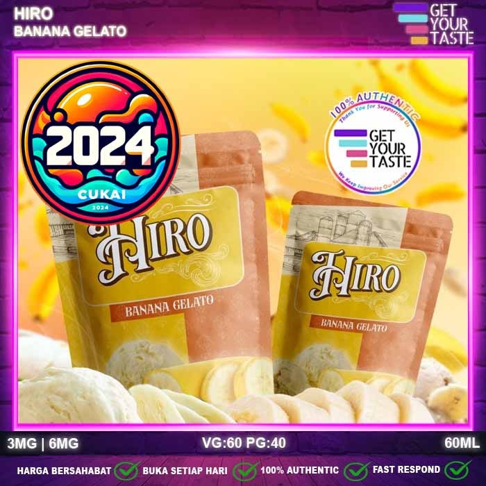 Jual Liquid Hiro V3 Banana Gelato 60ML by Jozojo Brew x Eliquid ...