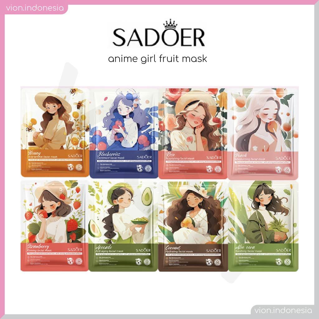 Jual SADOER Anime Girl Fruit Facial Sheet Mask Masker Perawatan Wajah ...