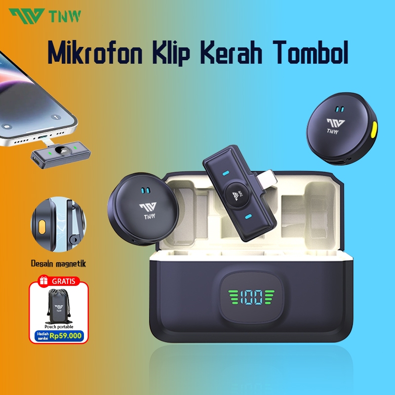 Jual TNW A30 Wireless Clip on Mic Microphone Dual Mikrofon Wireless ...