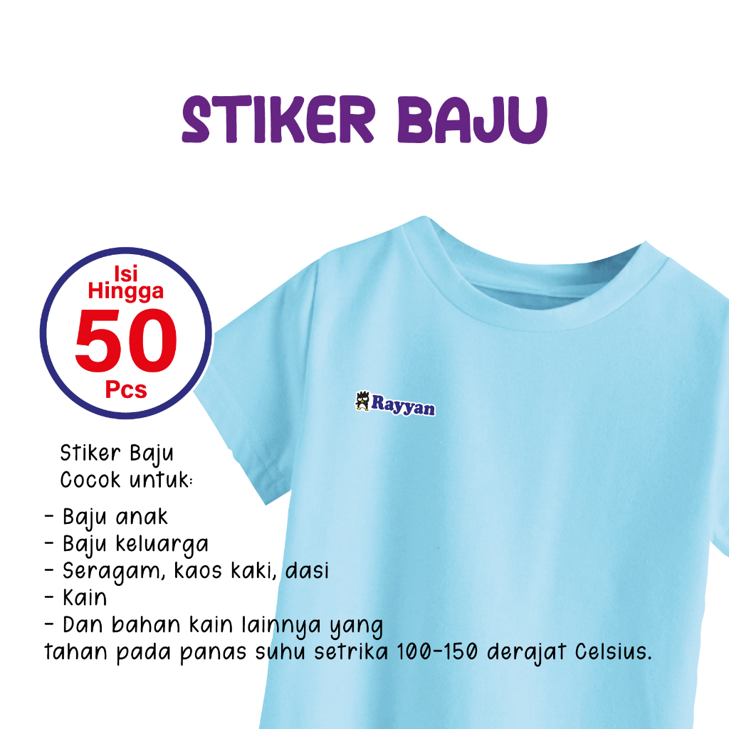 Jual STIKER NAMA BARANG STIKER NAMA BAJU KAIN WATERPROOF LABEL KINGDOM ...