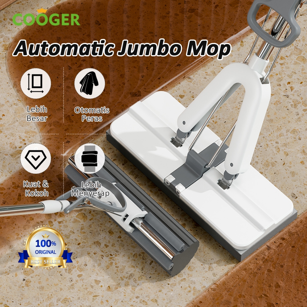 Jual COOGER Alat Pel Lantai Jumbo Sponge Mop Collodion Daya Serap Lebih ...
