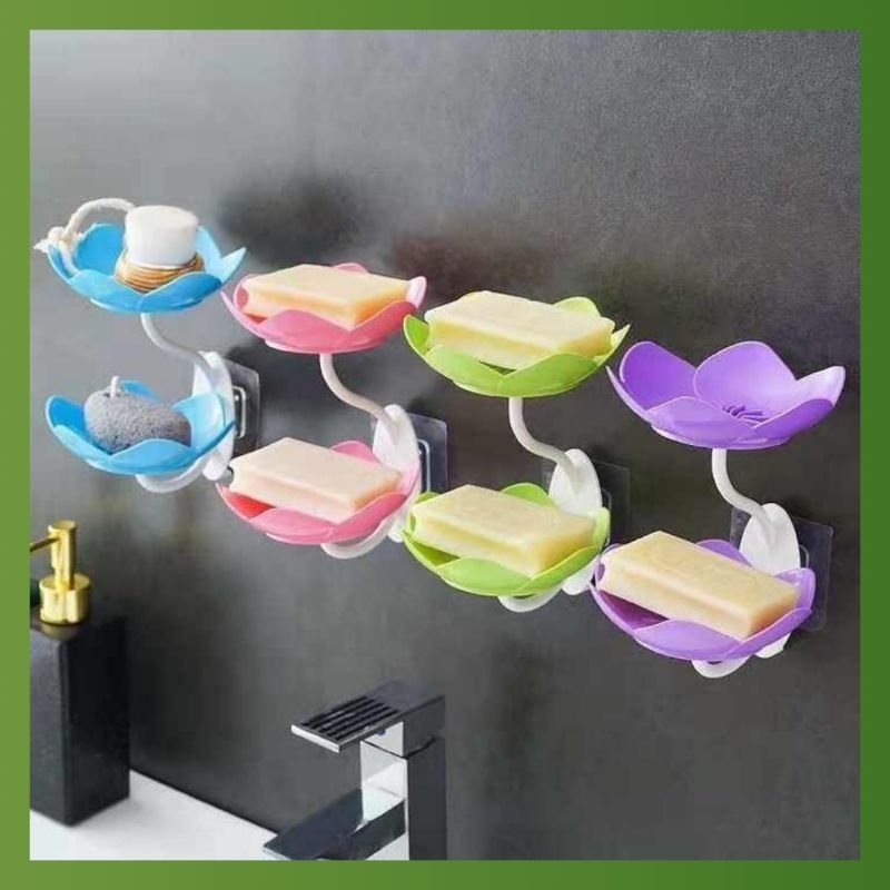 Jual Tempat Sabun Bunga 2 tingkat Batang Tempel Susun Wadah Sabun Kamar ...