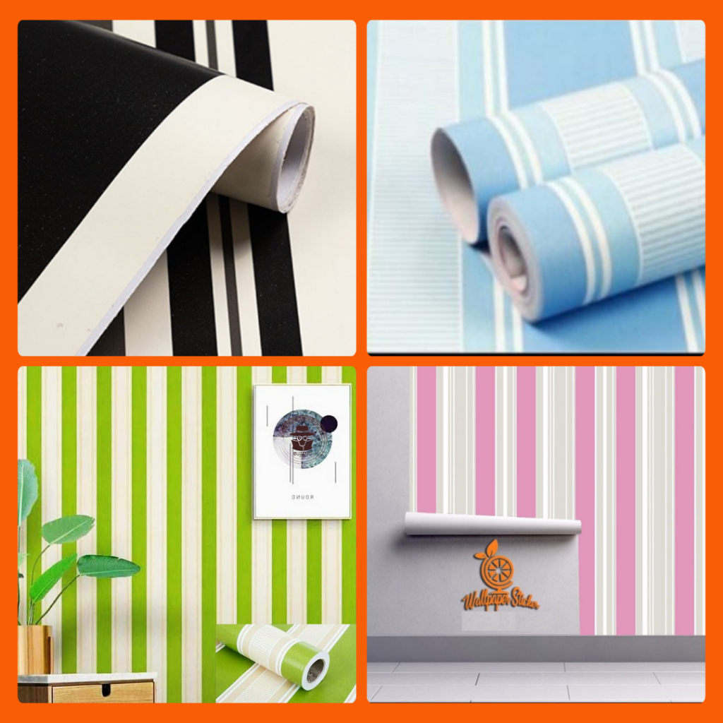 Jual [COD 10M] Wallpaper Dinding Motif Garis Wallpaper Ruang Tamu Wallpaper Dinding Motif Salur ...