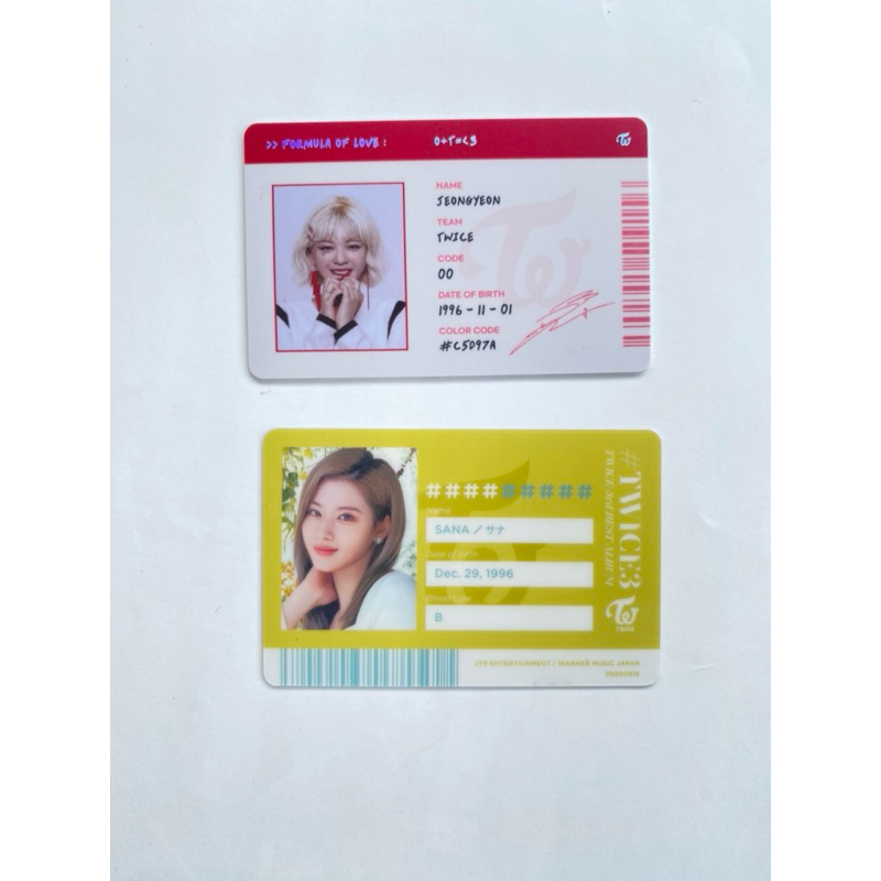 Jual Official Twice ID card Album Japan Korea Formula of love #TWICE3 ...