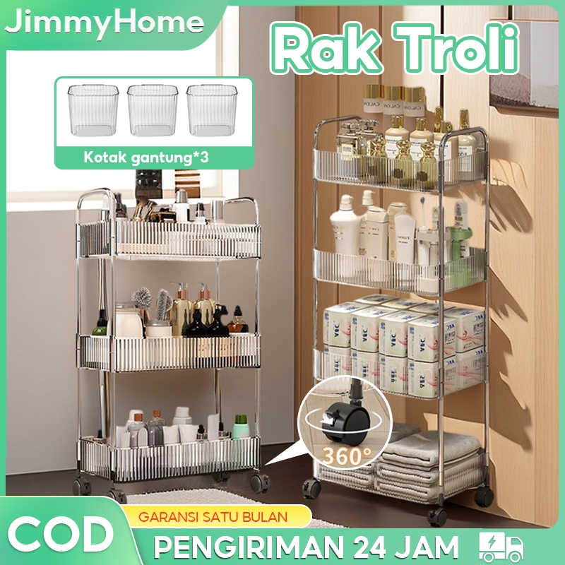 Jual Rak Troli Transparan Rak Susun Serbaguna Acrylic 3 Susun/4 Susun ...