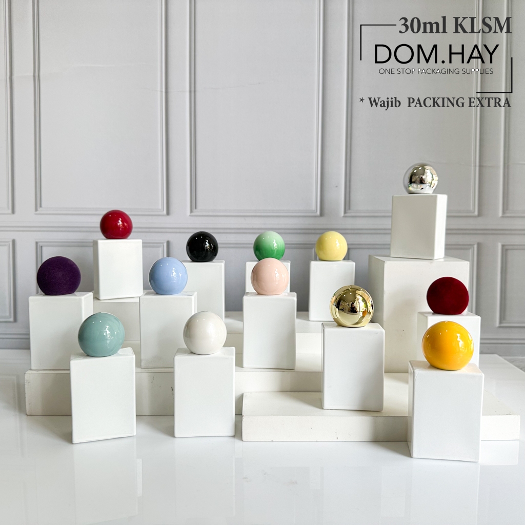Jual 30ml KLSM Putih Glossy Bola Botol Parfum Semi Press Kaca Parfume ...